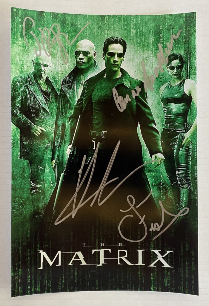 The Matrix 1999 cast signed autographed 8×12 photo Reeves