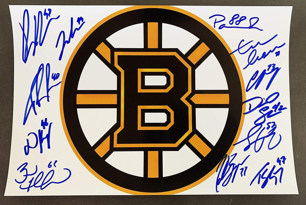 Boston Bruins team signed autograph 8×12 photo Marchand