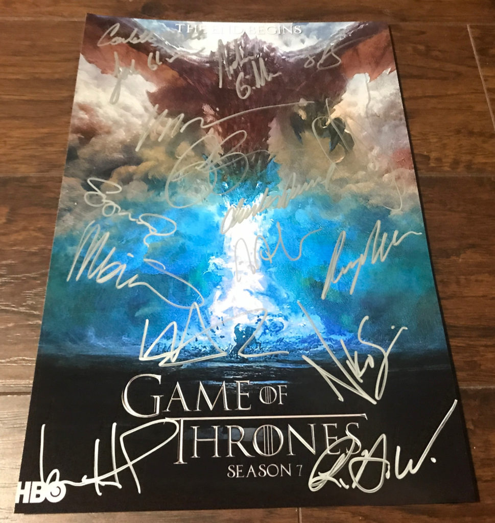 Game of Thrones autographs cast photo Kit Harington Clarke