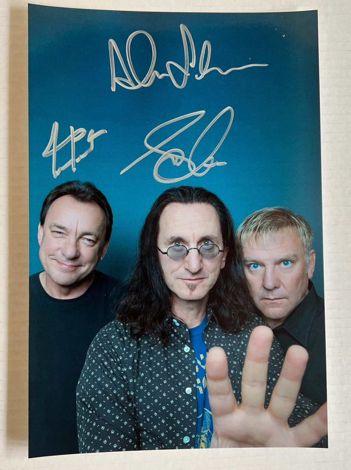 Rush band signed autographed 8×12 photo photograph Neil Peart Alex ...