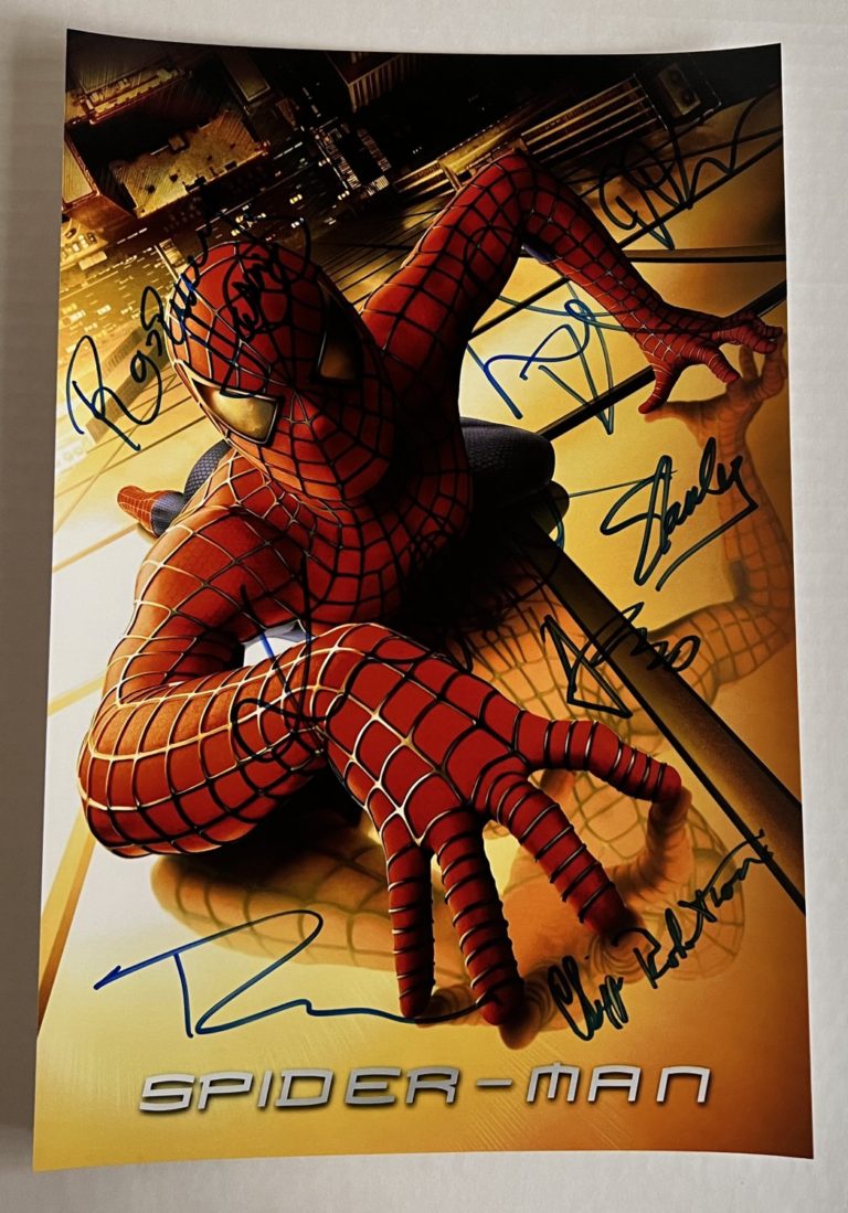 Spider-Man 2002 cast autograph 8×12 photo Maguire Dunst